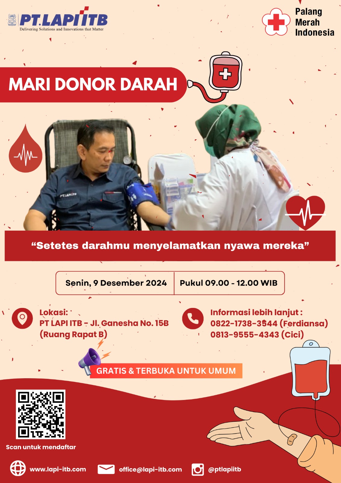Blood Donation PT LAPI ITB in collaboration with PMI Kota Bandung | PT ...