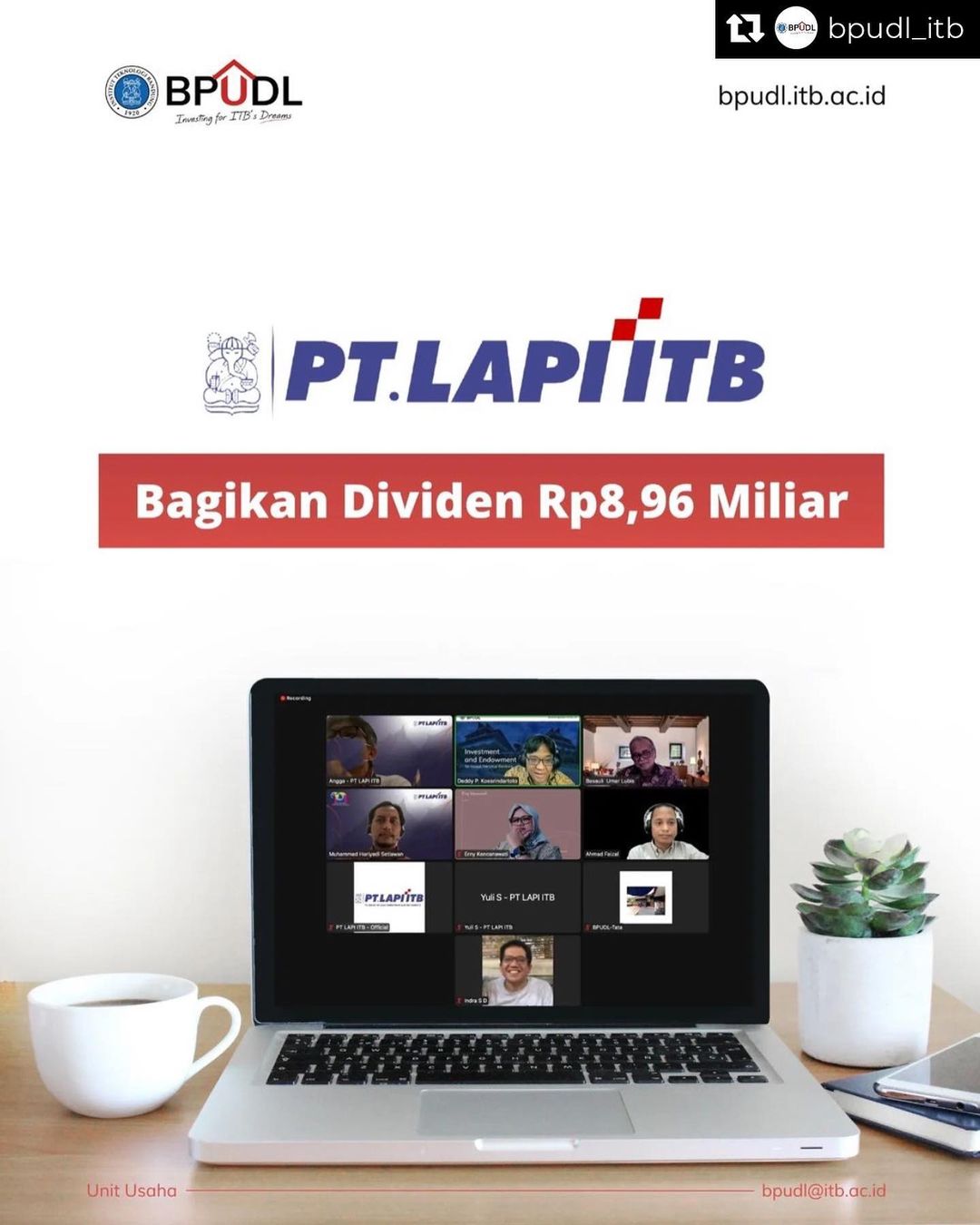 PT LAPI ITB shares IDR 8.96 Billion as Dividend | PT LAPI ITB, to Serve ...